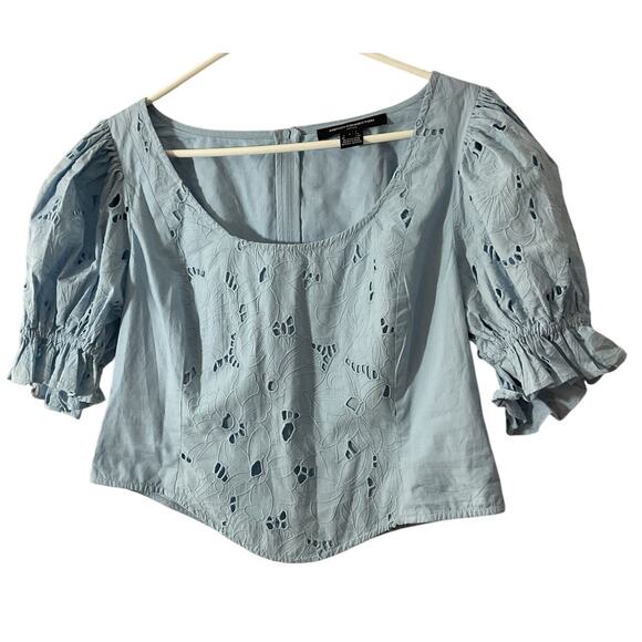 French Connection | Tops | French Connection Preppy Puff Sleeve Crop ...